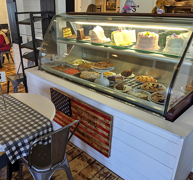 The dessert case &ndash; where willpower goes to die. Each pie and cake silently whispering, "Diet tomorrow, indulge today."