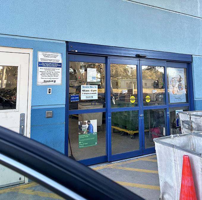 The blue doors of possibility&mdash;open 10am to 6pm daily for those brave enough to hunt for hidden gems.