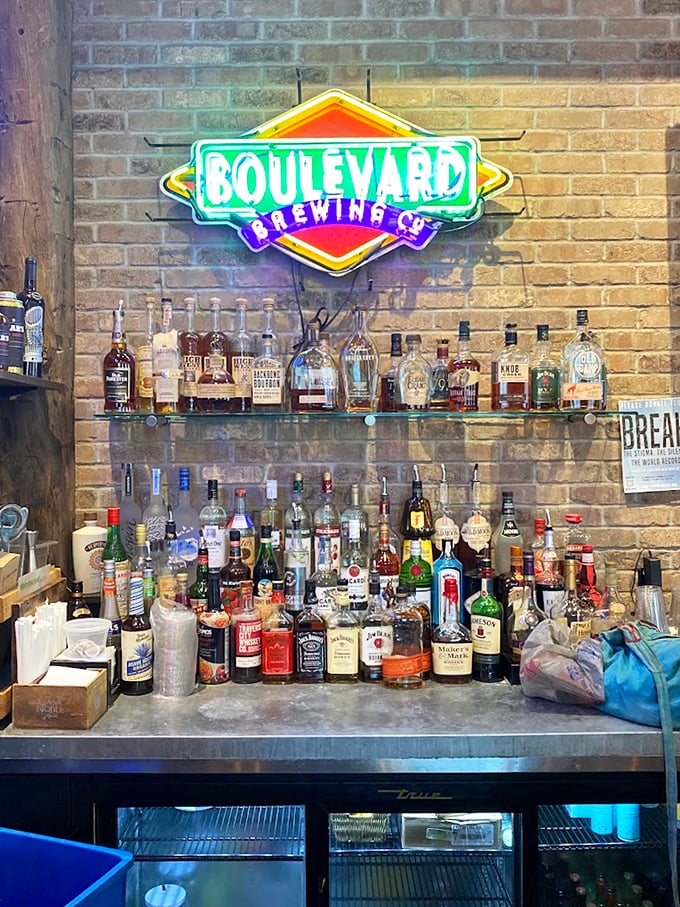 The bar setup promises liquid companionship for your barbecue journey—from craft brews to spirits that stand up to bold flavors.