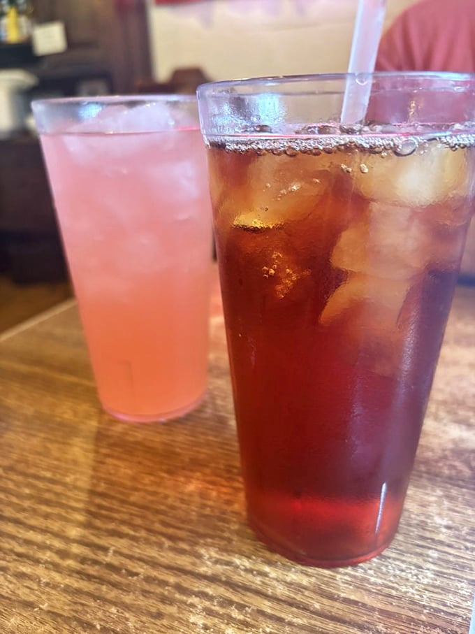 Cold drinks that promise relief from the Florida heat. The pink lemonade and sweet tea&mdash;liquid nostalgia served over ice.