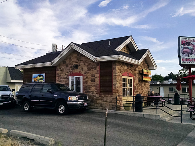 This isn't just a parking lot&mdash;it's the gateway to flavor town, where Idaho potatoes meet premium beef.