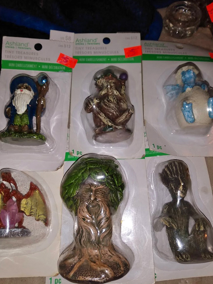 Miniature mythical menagerie! These tiny fantasy figures await adoption into terrariums, bookshelves, or the imagination of a collector.