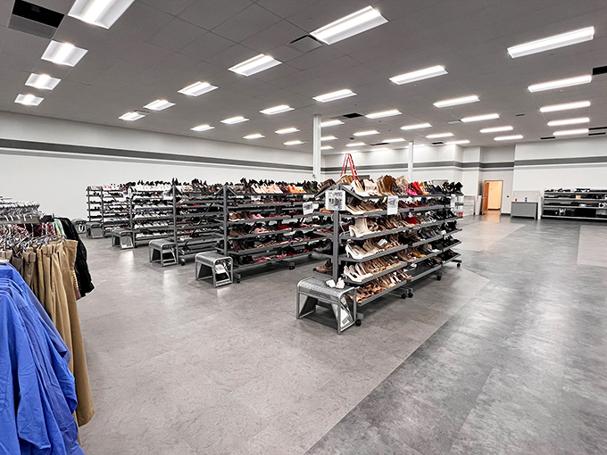 Shoe heaven where practical meets whimsical. That perfect pair is hiding here somewhere, probably next to something your grandmother would have worn.