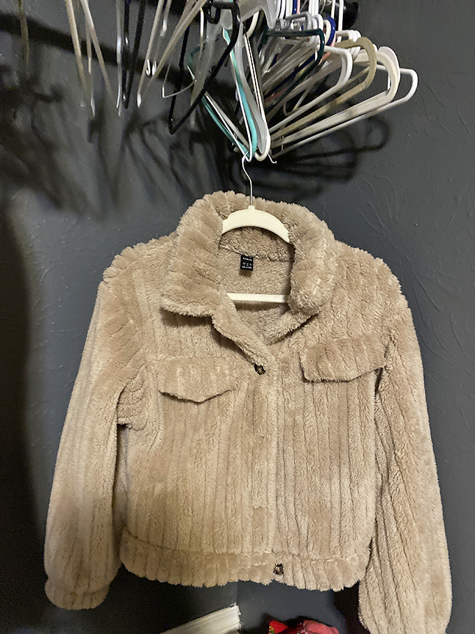 The teddy bear jacket of dreams! This plush piece offers both style and the comfort of knowing you're basically wearing a socially acceptable blanket.