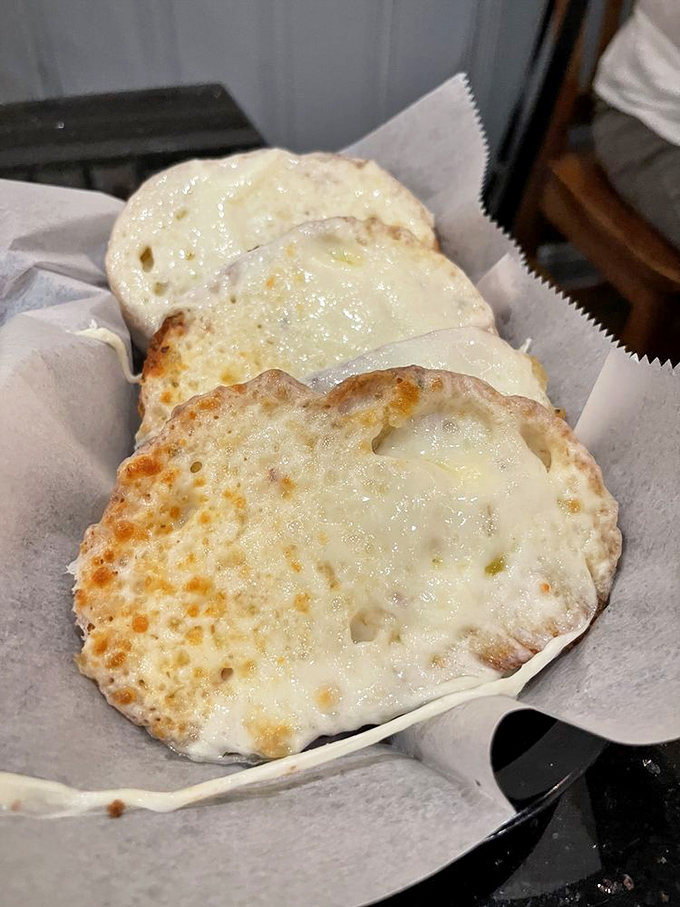 Garlic bread with cheese that stretches to the moon and back&mdash;worth every bit of tomorrow's garlic breath. 