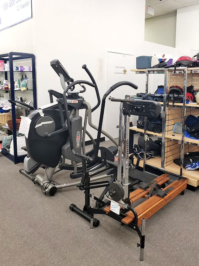 Fitness equipment graveyard&mdash;where New Year's resolutions come for their second chance at motivating someone else.