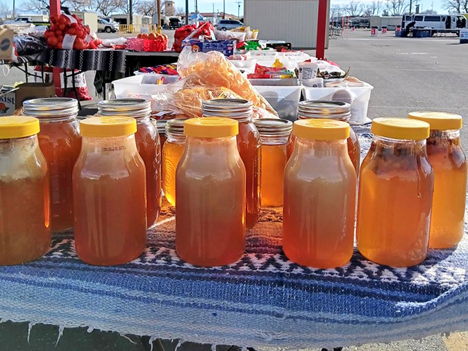 Liquid gold in glass jars! This locally-harvested honey captures New Mexico's wildflower essence in a way that store-bought squeeze bottles never could.