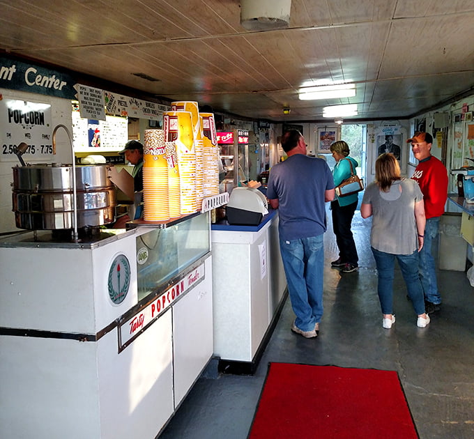 Inside the concession stand, where decisions between candy or popcorn have tested relationships for generations.