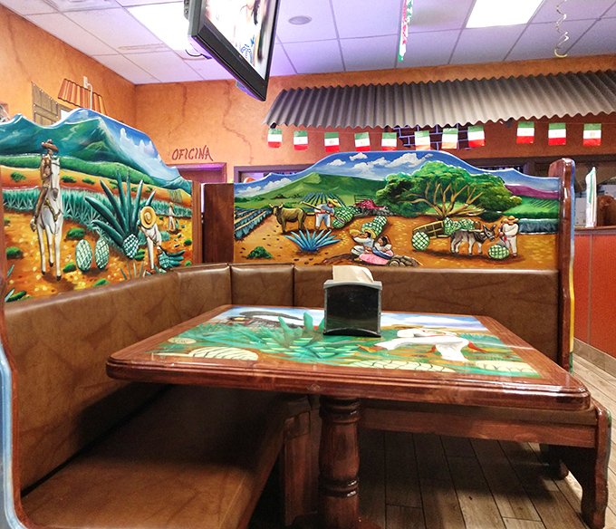 These booth murals tell stories of Mexican landscapes while you create your own tale of culinary adventure.
