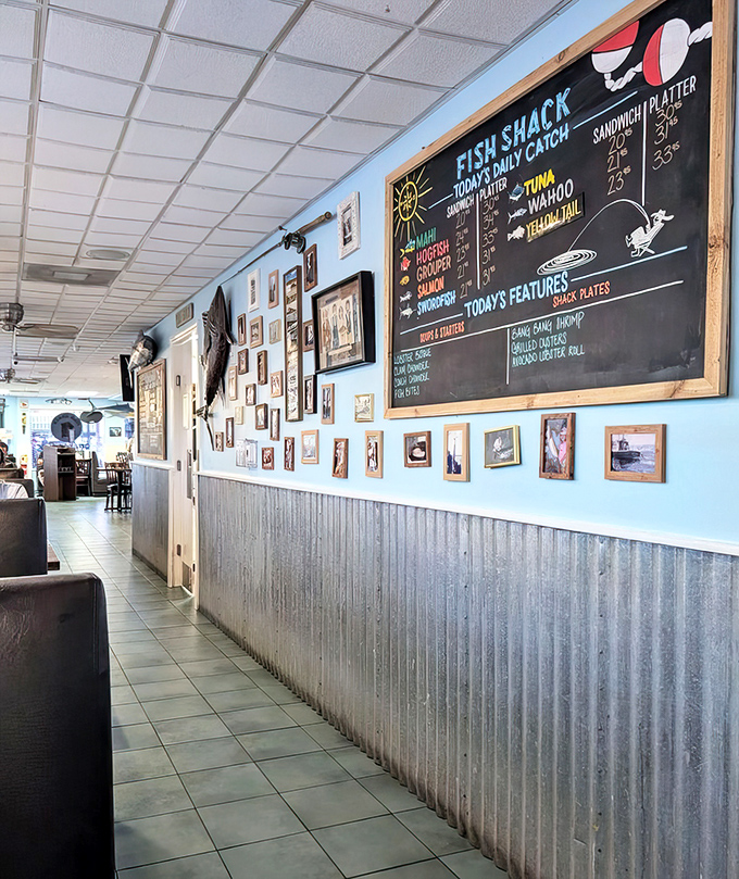 That chalkboard doesn't just list specials &ndash; it's a daily love letter to whatever the ocean decided to share with Florida that morning.
