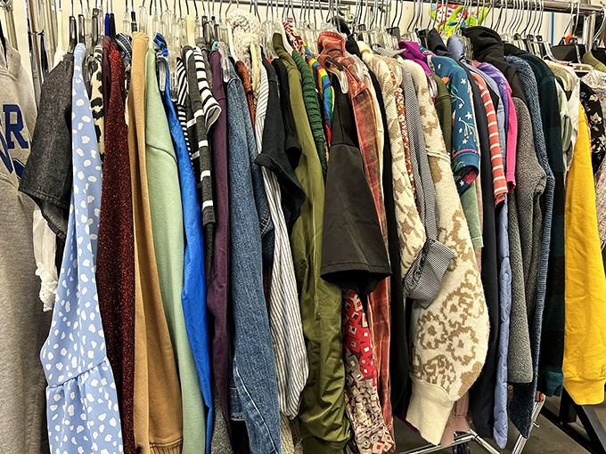 A rainbow of jackets tells the story of Oklahoma's weather&mdash;where you might need four seasons of outerwear in a single week.