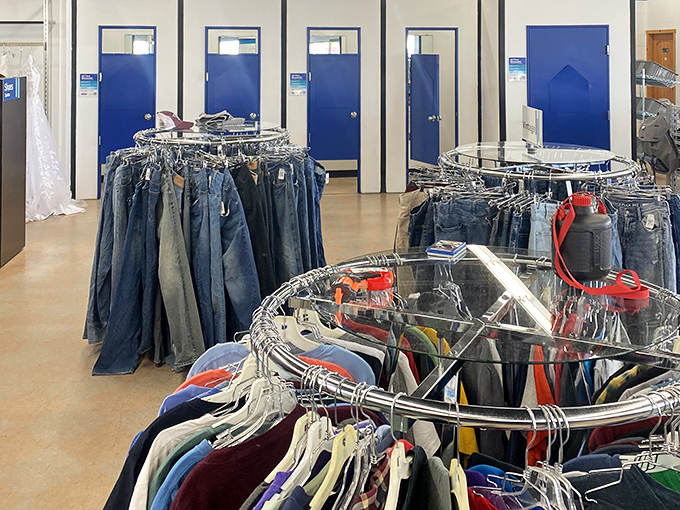 The denim forest &ndash; where jeans of every era hang like blue ghosts of fashion trends past, present, and somehow future.