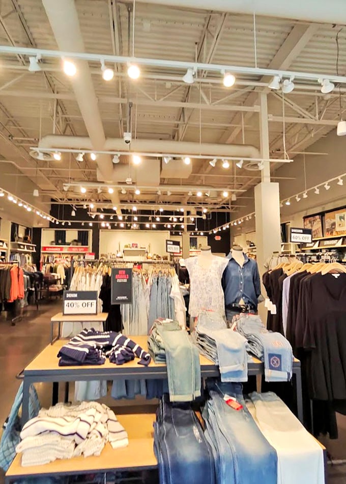 Soft lighting and carefully arranged denim create the illusion that yes, these jeans will definitely make your legs look longer.