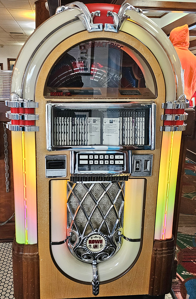 The jukebox stands sentinel, ready to provide the soundtrack to your meal. Five plays for a dollar and memories for a lifetime.