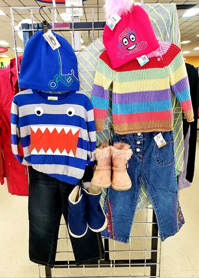 Kids' clothes with personality and without the painful price tags. That shark sweater is practically begging for a school picture day.