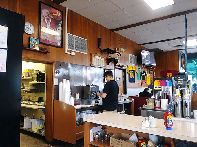 Where the magic happens! The kitchen's organized chaos produces plate after plate of Indiana comfort classics.