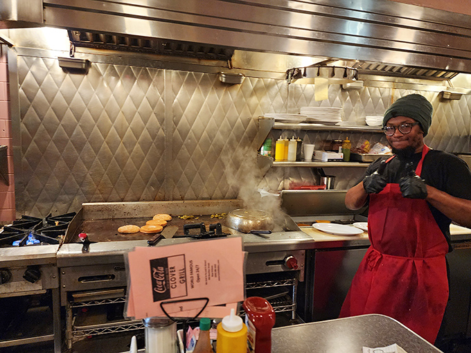 Behind the grill, culinary choreography unfolds as pancakes bubble and eggs sizzle &ndash; the steam rising like applause for this breakfast ballet.