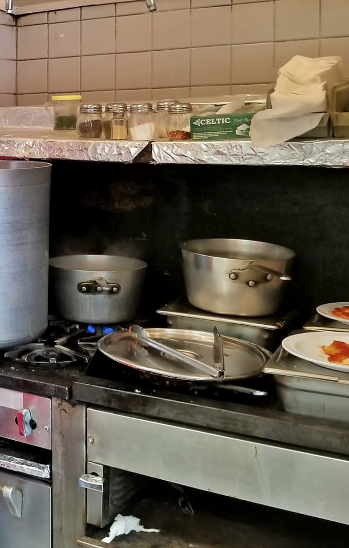 Where the magic happens&mdash;steel pots simmering with generations of Italian wisdom and a dash of Hoosier practicality.