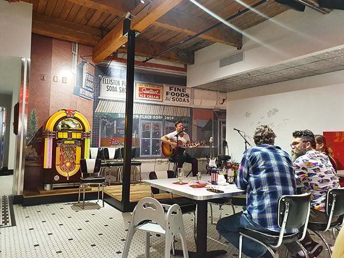 Even the music feels authentic here &ndash; no tourist traps, just genuine Nashville talent serenading your meat and three with acoustic charm.