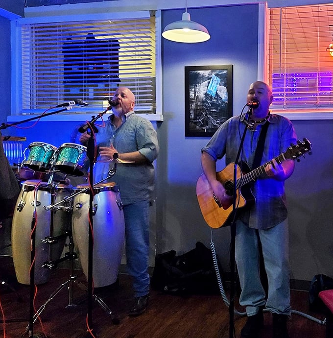 Live music that pairs perfectly with your meal. These guys aren't just playing songs &ndash; they're providing the soundtrack to your cheesesteak experience.