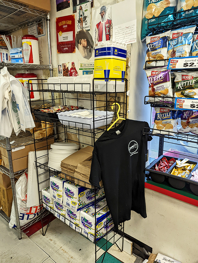 Even the merch corner screams authenticity. When a deli's T-shirts become coveted souvenirs, you know you're somewhere special.