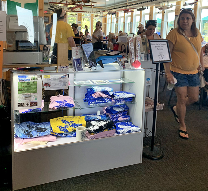 Aviation-themed merchandise: because the only thing better than eating at an airfield café is wearing the t-shirt to prove you've been there.