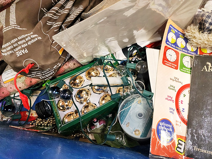 Holiday magic hiding in plain sight. Those golden ornaments could become your tree's crowning glory or craft project centerpiece.