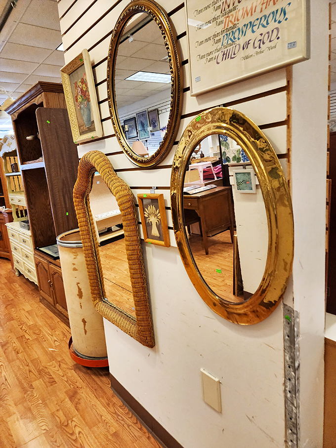 Mirror, mirror on the wall, which reflection will make it to your hall? Vintage frames turn everyday glances into moments of old-world charm.