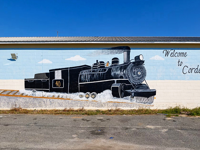 This locomotive mural doesn't just decorate a wall&mdash;it celebrates Cordele's railroad heritage with a nostalgic welcome that stops visitors in their tracks.