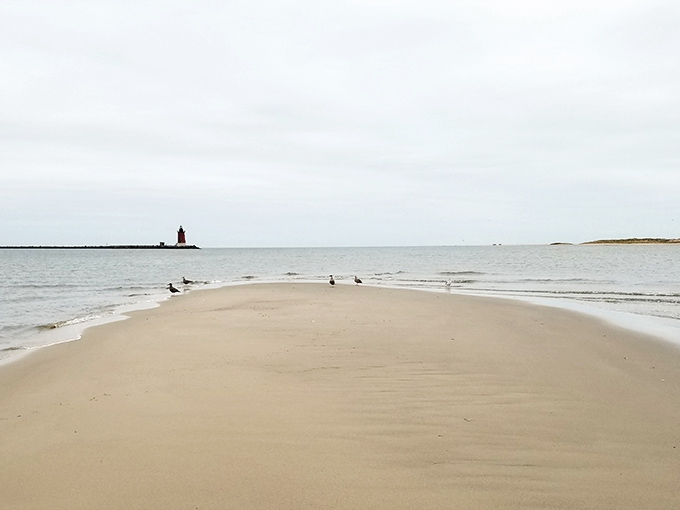 A pristine stretch of sand with the lighthouse playing coy in the distance&mdash;like finding the perfect restaurant without a wait on Saturday night.