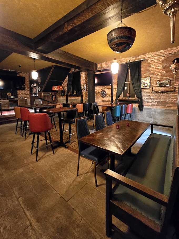 Another angle reveals colorful chairs that say "stay awhile" without being pushy about it.