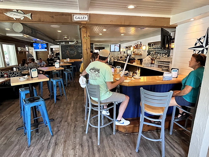 The bar area &ndash; where "I'll just have one drink" turns into "What time do you close?" faster than you can say "crab cake."