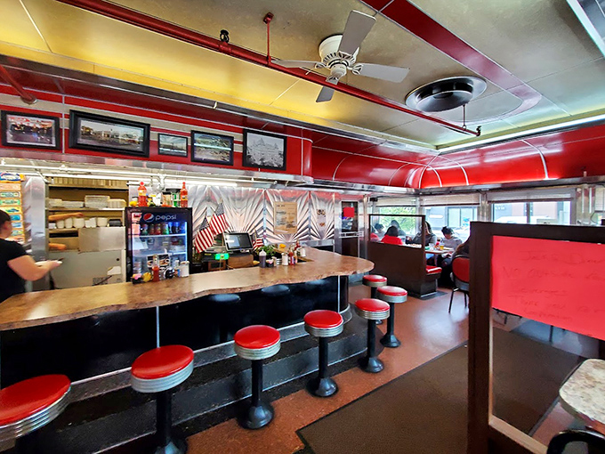 The counter seating at Jack's offers front-row tickets to the greatest show on earth: breakfast being made with decades of expertise.