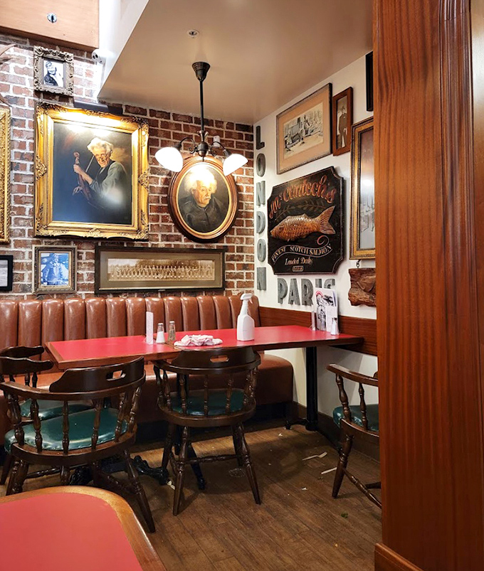 Brick walls, vintage portraits, and nautical touches create dining nooks so cozy you'll want to claim squatter's rights and move in permanently.