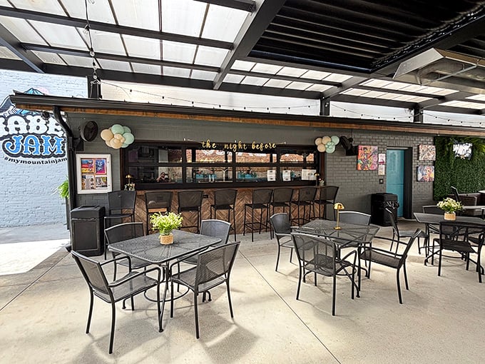 The outdoor patio &ndash; where "Haber Jam" brings together food, music, and the kind of evening that makes you forget to check your phone.