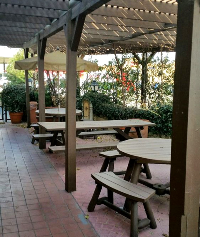 The outdoor patio offers a peaceful retreat where desert breezes complement your meal and remind you that sometimes, simple pleasures are the best.