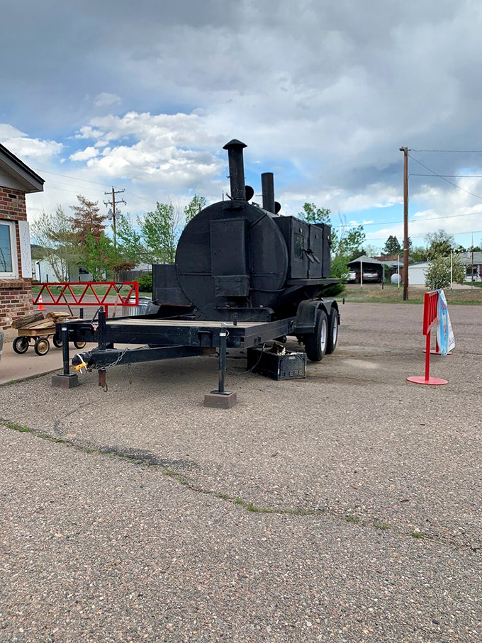 The source of all that smoky magic &ndash; this trailer-mounted smoker is basically the BBQ equivalent of Excalibur, producing meat worthy of royalty.