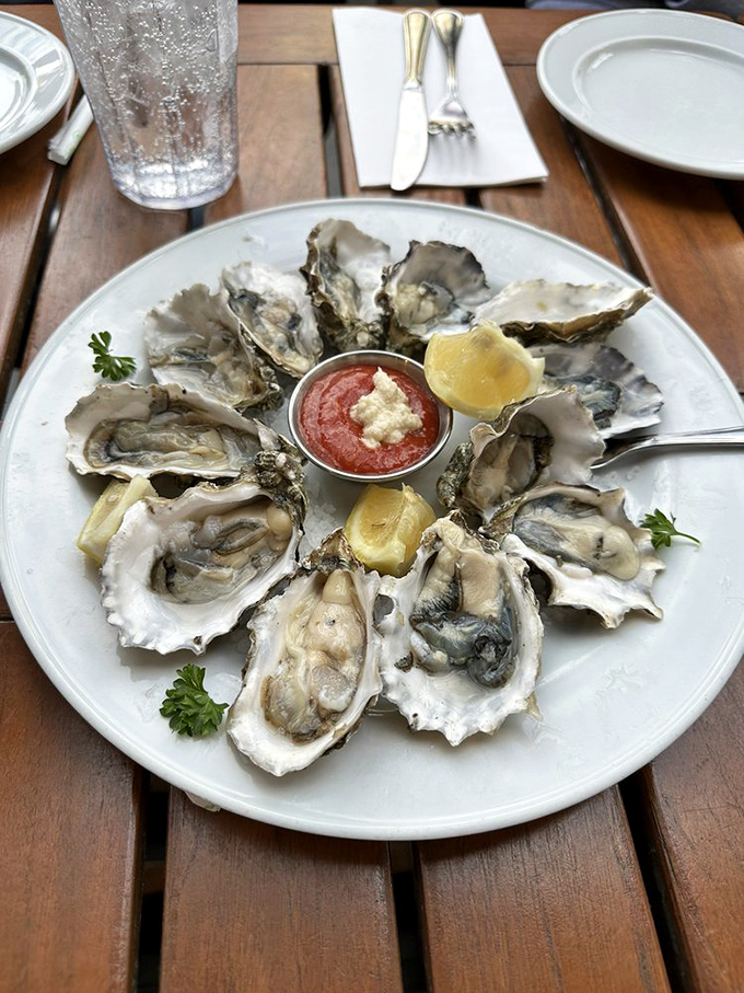 These oysters aren't just served&mdash;they're presented like the jewels they are. Each one a perfect briny bite of ocean essence.