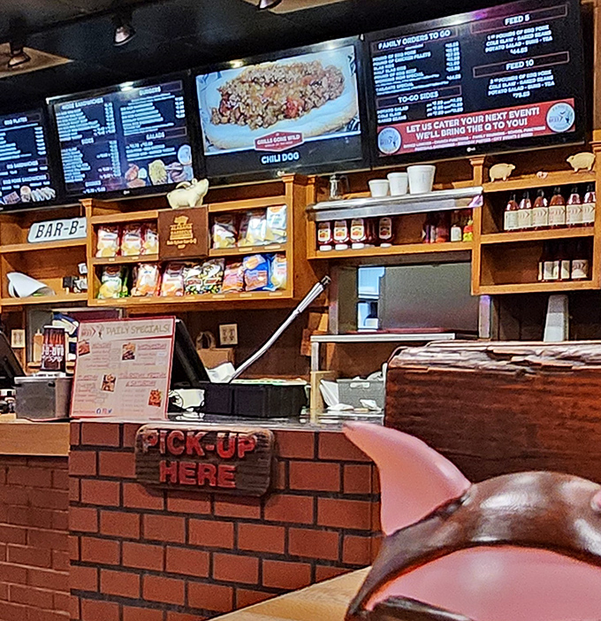 The "PICK-UP HERE" sign might be the most beautiful three words in the English language when you're hungry for legendary barbecue.