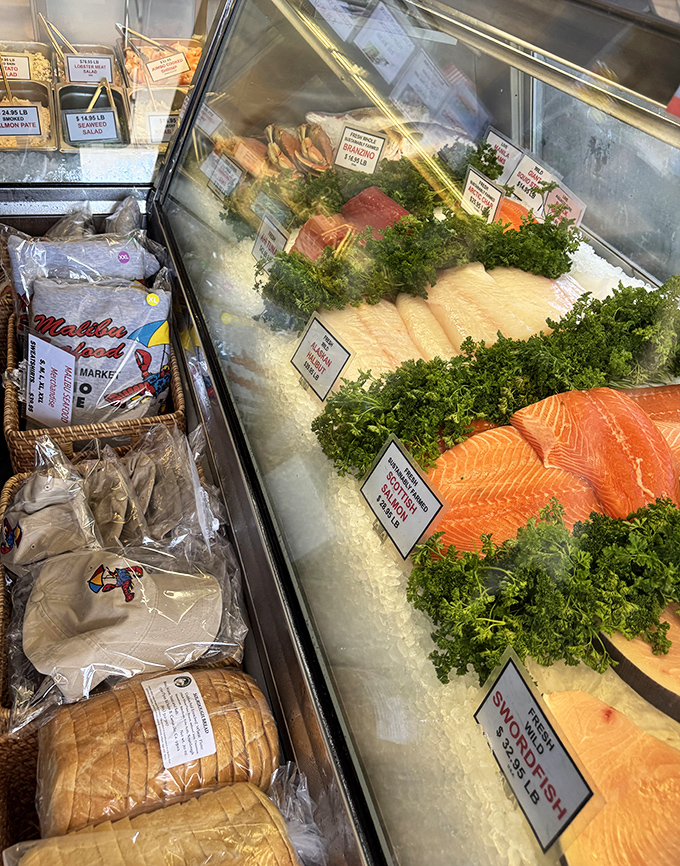 The fish market display case &ndash; where tomorrow's dinner meets today's freshness. Ocean-to-table shopping that makes grocery stores seem sad by comparison.