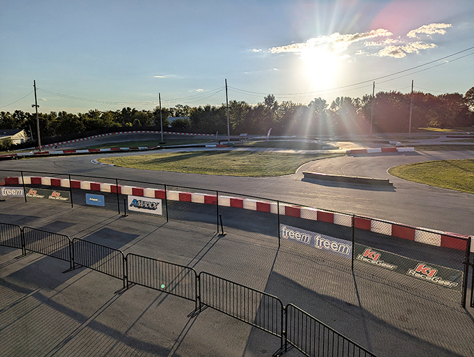 Golden hour at the track creates the perfect lighting for both racing and the inevitable victory photos that follow.