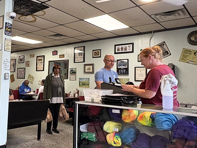 Where transactions are simple but the memories are complex&mdash;the register area doubles as the command center for this breakfast operation.