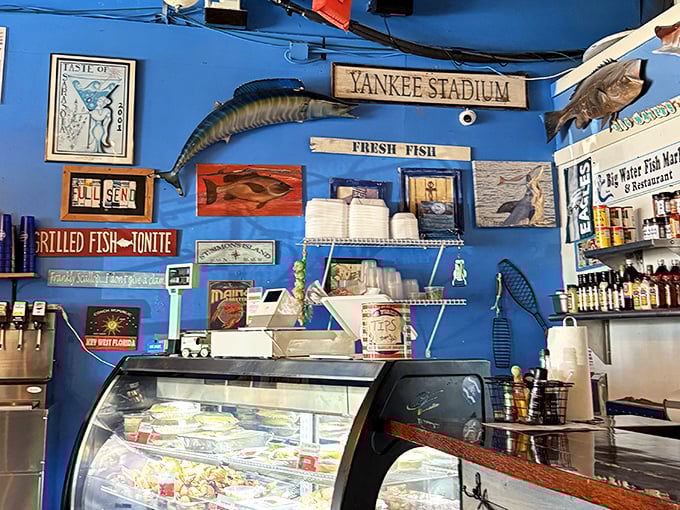 The register area doubles as a maritime museum. Yankee Stadium sign? Even New Yorkers know where to find the good stuff.