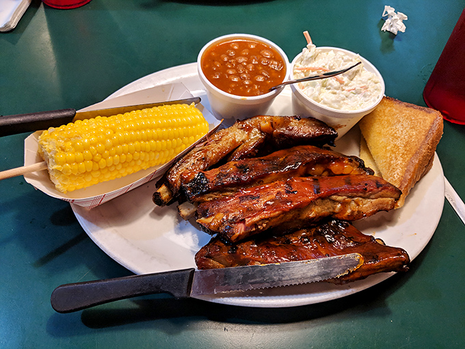 These ribs aren't just falling off the bone&mdash;they're practically jumping onto your fork, accompanied by corn that's still dreaming of summer.