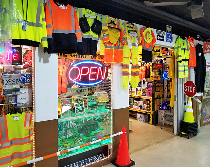 Safety gear that makes construction workers look like neon-colored superheroes. High-visibility vests and equipment for those who want to be seen—literally and figuratively.