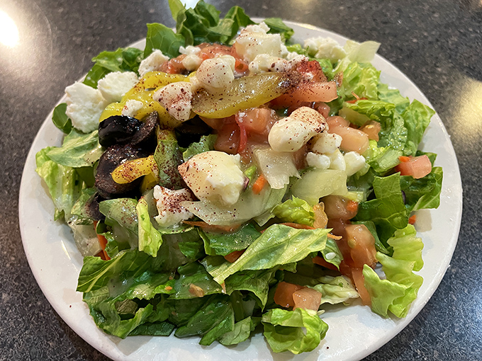 Fresh salad with feta and olives, because even your vegetables deserve a Mediterranean vacation.