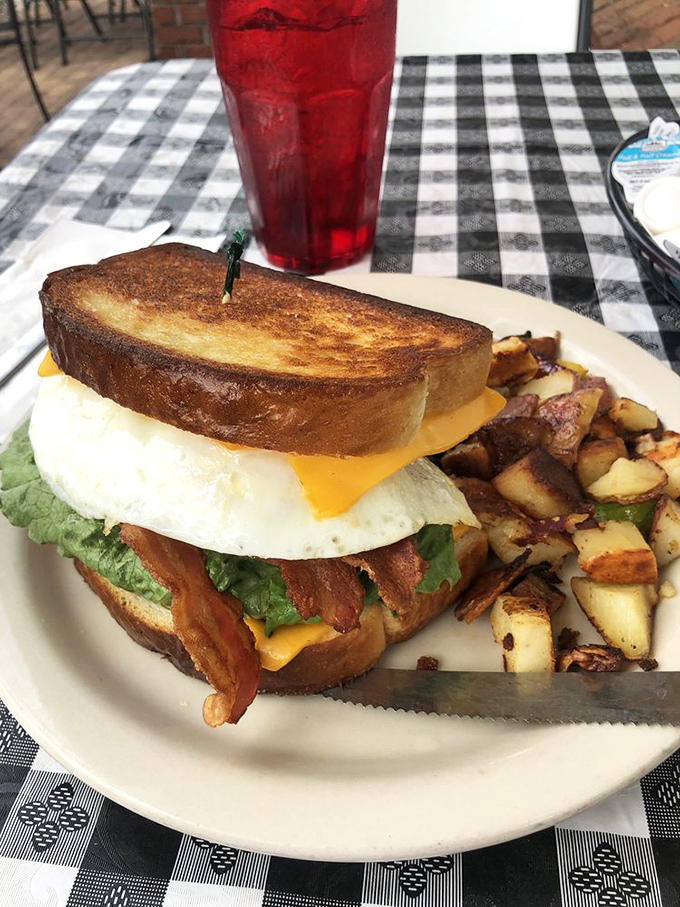 The breakfast sandwich that makes Monday mornings bearable. Melty cheese, crisp bacon, and a perfectly fried egg&mdash;the holy trinity of morning salvation.