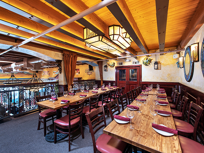 Upstairs dining offers the perfect setting for special occasions or Tuesday nights when you simply deserve to eat like royalty.