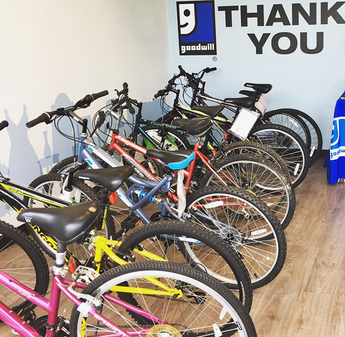 Bicycles of every color standing at attention, ready for new adventures. From first-time riders to weekend warriors, your next set of wheels won't break the bank.