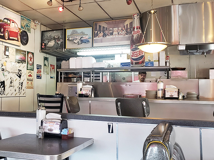 Classic Americana on display&mdash;where vintage car photos watch over diners and the grill has probably heard every story Fresno has to offer.